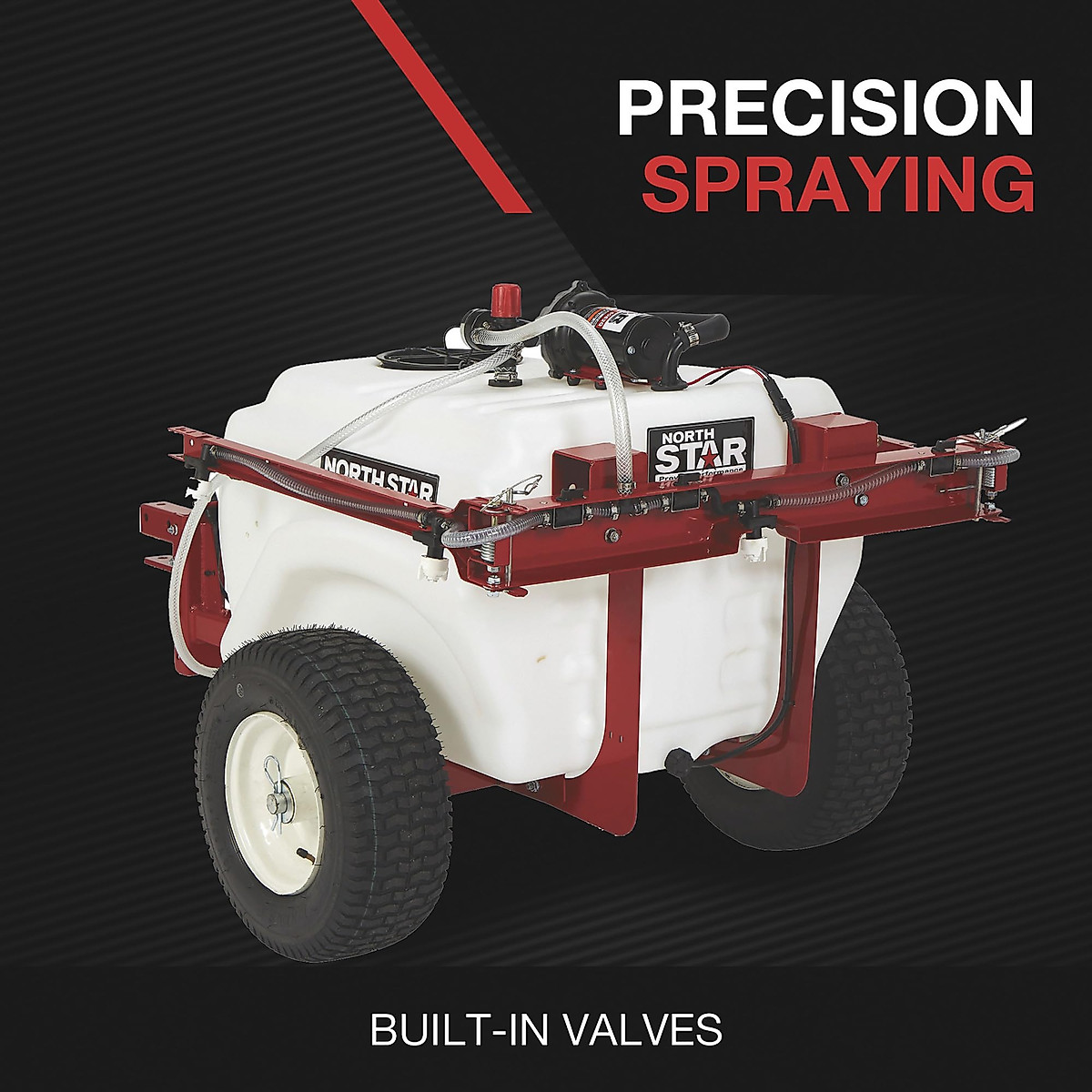 NorthStar Tow-Behind Trailer Boom Broadcast and Spot Sprayer - 41-Gallon Capacity, 4.0 GPM, 12V DC