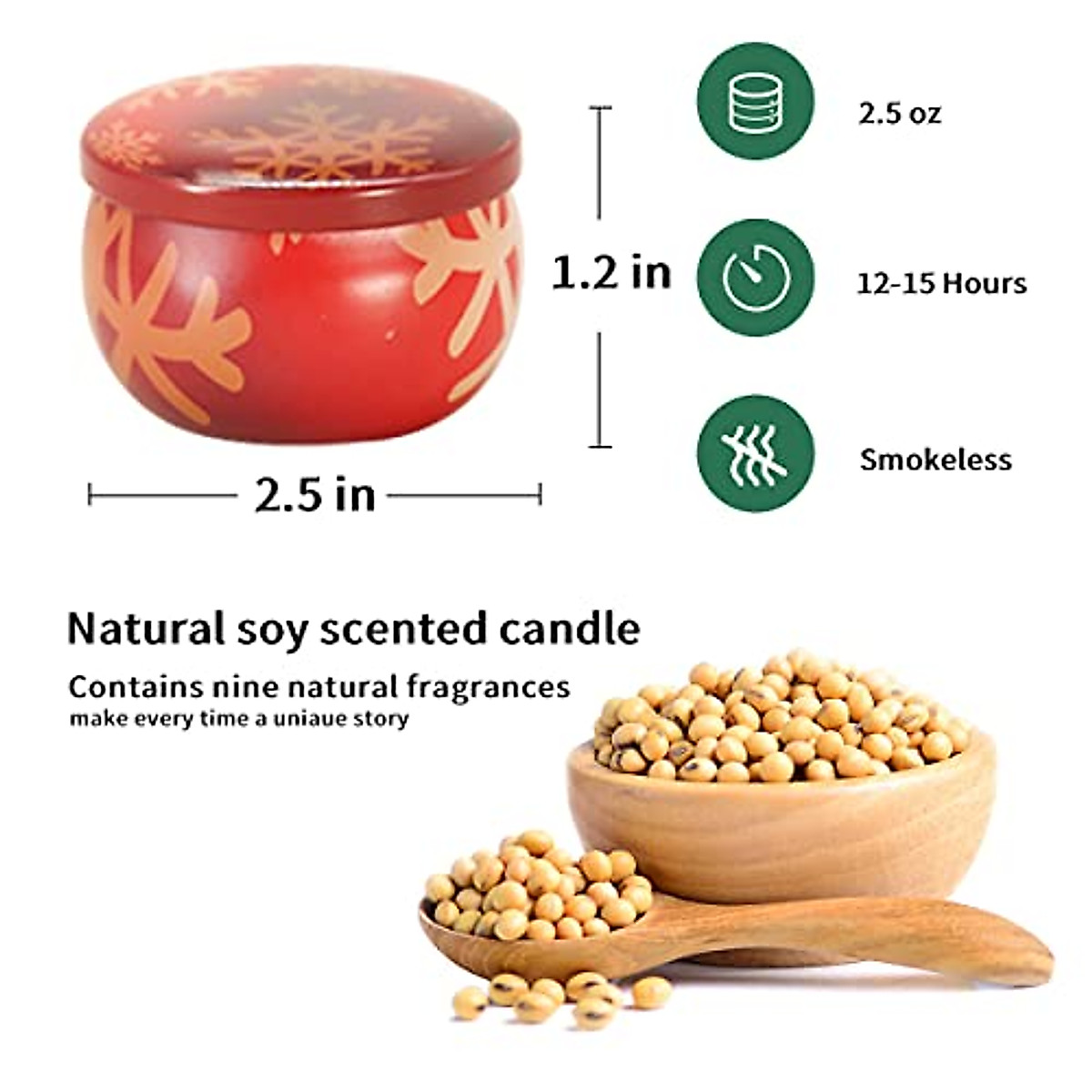 Scented Candle Gift Set, 9 Pack 2.2 oz Aromatherapy Candles,Soy Scented Candles for Home,Holiday Gifts for Mom, Lovers, Friends and Women/Men