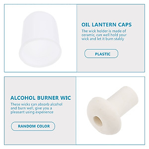 18pcs Lamp Accessories Wick Ceramic Holder Tiki Torch Wicks Oil Lantern Caps Burner Kit Tiki Torch Wick Replacement Tiki Wick Rope Plastic Cap Lamps