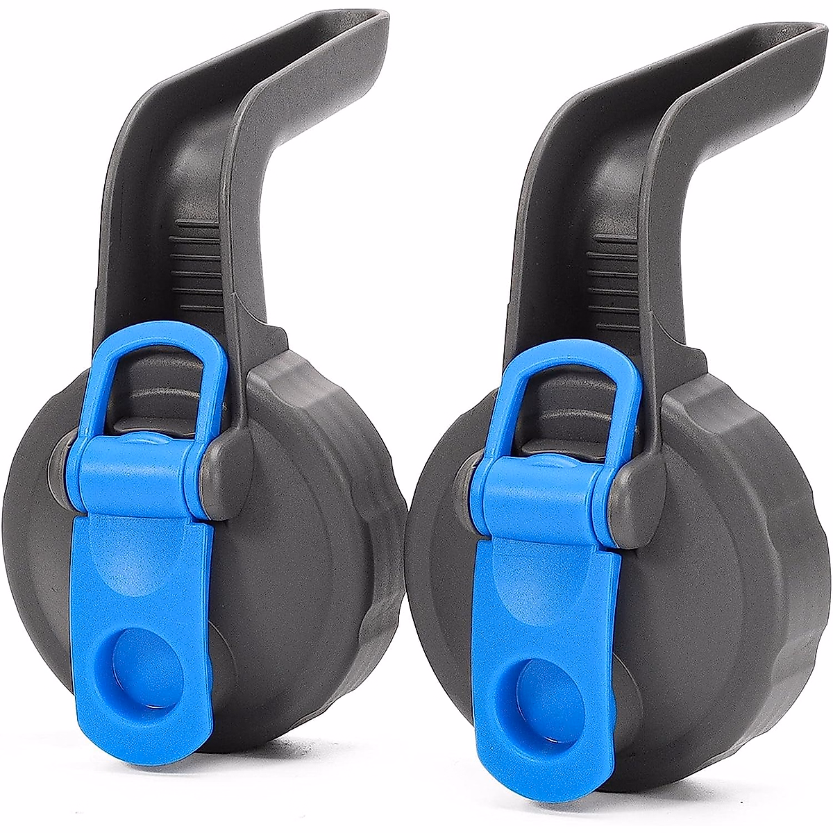 Bedoo Wide Mouth Mason Jar Flip Lids with Handle, 2 Pack Mason Jar Spout Lid, Easy Pour, Airtight Leak Proof and Durable, Black (Flip Cap Lid)