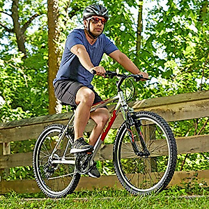 Huffy Escalate Hardtail Mountain Trail Bike - 26" Wheel/18 inch Frame, Gloss Nickel