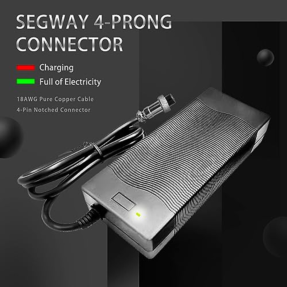 4 Prong Scooter Charger for Segway Ninebot S/S-MAX/Mini lite/Mini PRO, 63V 2A Power Charger Replacement Compatible with Ninebot by Segway Go Kart Kit, Gokart PRO 4 Pin Connector Charger Power Adapter