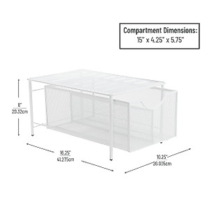 Mind Reader Organizer Storage Basket, 15.4” L x 9.4” W x 7.5” H, White