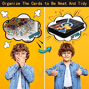 Trading Card Binder Holder, 9 Pocket Card Binder for Cards Fits 900 Cards with 50 Removable Sleeves, Card Collection Binder Album Book Case for Boys Girls Toys