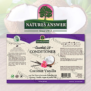 Nature's Answer Essential Oil Conditioner with Pump, Coconut Vanilla, 16-Ounce | Rejuvenates Hair | Hydrating Formula | Essential Oil Infused | Repair and Strengthen Hair