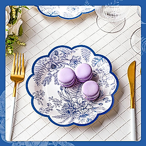 Suttmin 100 Pcs Paper Plates Disposable Paper Plates Party Supplies Dinner Dessert Plates Serving Tray Tea Party Plates for Wedding Birthday Party Baby Shower Bridal Shower Supplies(Classic)