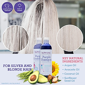 The BTW Co. Purple Conditioner for Silver, Gray & Blonde Hair Brighten & Remove Yellow or Brassy Tones| No Sulfates, No Parabens Cruelty-Free for Color-Treated and Natural Hair |1 Pack 16Fl Oz Scented