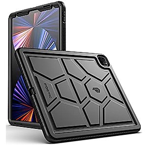 Poetic TurtleSkin Case Designed for for iPad Pro 12.9 6th Generation 2022 / 5th Gen 2021 / 4th Gen 2020 / 3rd Gen 2018, Rugged Shockproof Drop Protection Kids Friendly Silicone Cover Case, Black