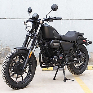 250cc Motorcycle Retro Bike, 5spd Manual Transmission (Black)