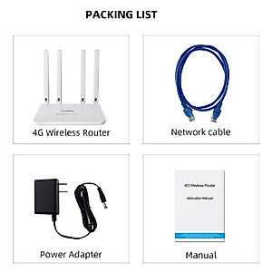 TUOSHI N300 WiFi Unlocked 4G LTE Modem Router with SIM Card Slot, 300Mbps WiFi, LTE Cat4, EC25-AFX Qualcomm Chipset,5dBi High Gain Antennas,Plug and Play,LT15X