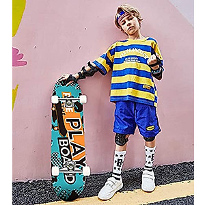 Hikole Skateboard - 31" x 8" Complete PRO Skateboard - Double Kick 7 Layer Canadian Maple Wood Adult Tricks Skate Board for Beginner, Birthday Gift for Kids Boys Girls 5 Up Years Old (Yellow Green)