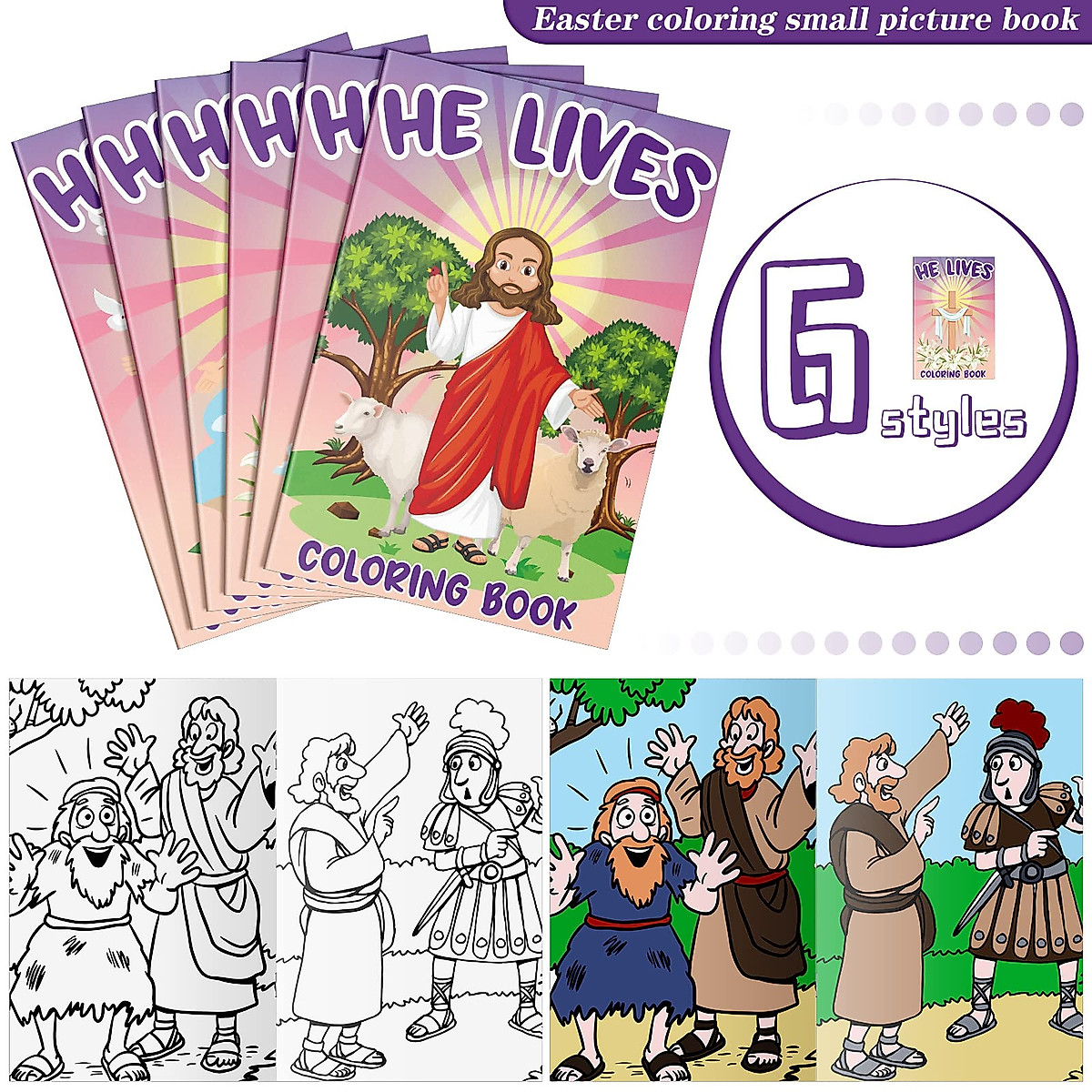 Jetec 36 Pcs Pink Girls Coloring Books for Kids Bulk Religious Easter Mini Coloring Books Winter Small Coloring Book for Holiday Party Favor Kid Sunday School Classroom Gifts (Vivid Style)