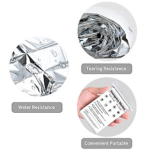Colstaror Oversized Survival Blankets for First Aid Kit Outdoor Gear Emergency Trauma Bag for Camping Hunting Hiking Home Car Earthquake Adventures(Silver, 8)
