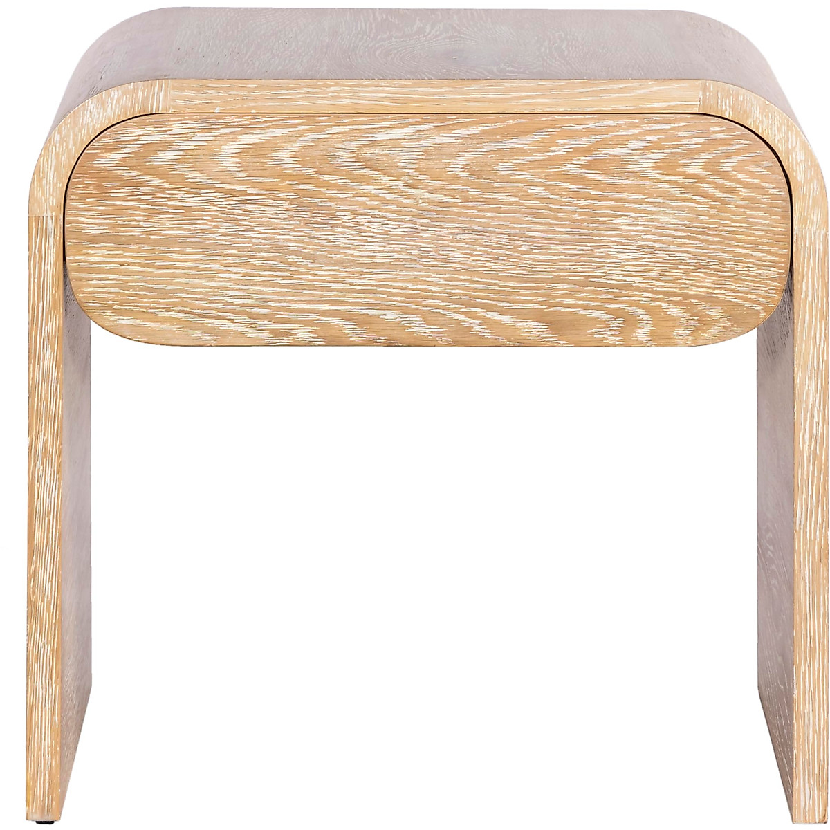 Meridian Furniture 862-NS Cresthill Collection Mid-Century Modern Nightstand, White Oak, 24" W x 18" D x 23" H