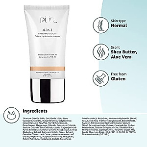 PÜR 4-in-1 Tinted Moisturizer With SPF 20 - Hydrating Face Moisturizer, Primer, & Foundation With Shea Butter, Aloe Vera & Vitamin B3 - Vegan Friendly - Free of Paraben, Gluten & BPA – Medium