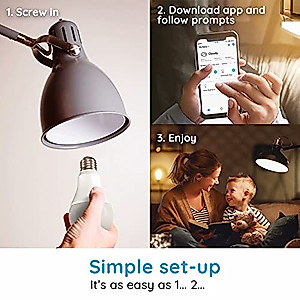 KHSUIN Smart Light Bulbs,Dimmable 2700K-6500K RGBCW Color Changing Alexa Light Bulb Works with Alexa,Echo,Google Home,E26 A19 WiFi Light Bulbs(80W Equivalent)Amazon Certified Alexa Smart Bulb,2 Pack
