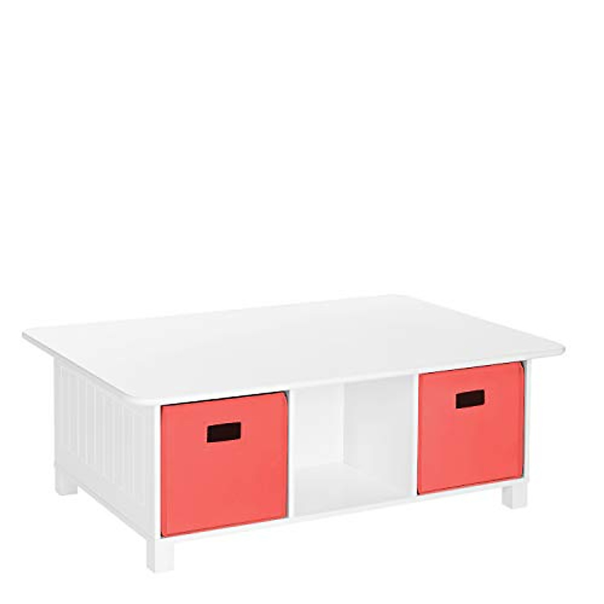 RiverRidge Home RiverRidge Activity Table, White with Coral Bins