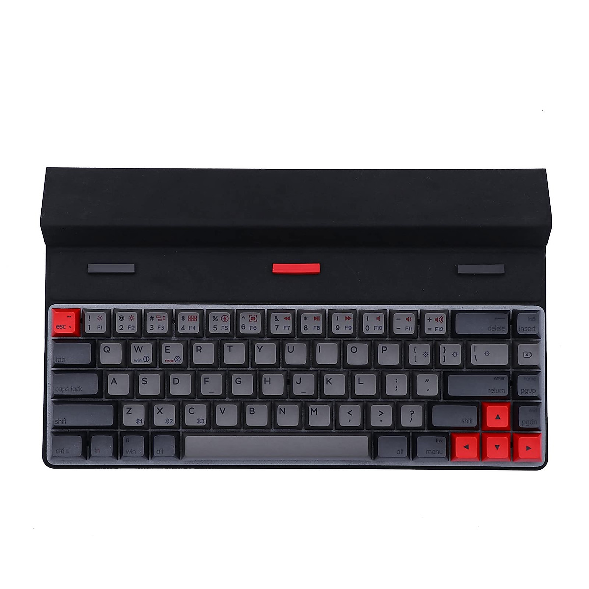 EPOMAKER NT68 65% RGB Hotswap Bluetooth 5.1 Wireless Wired Mechanical Gaming Keyboard with Foldaway Stand, 1900mAh Battery for Mac/Win/Gamer (Gateron Red Switch, Grey Black for Win)