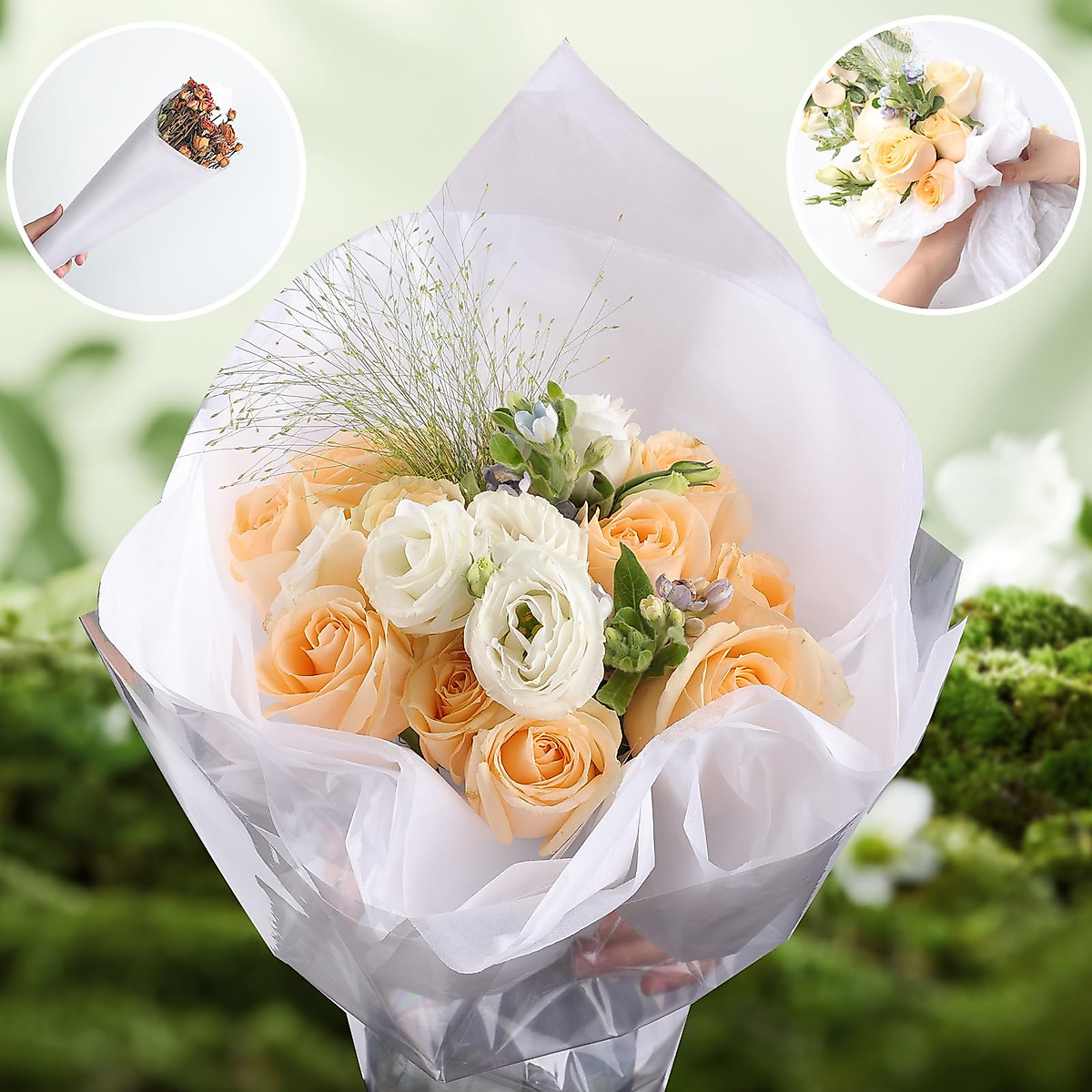 200 Sheets White Tissue Paper, 14" X 20" Christmas Wedding Birthday and Flower Decoration Tissue Paper Bulk, Tissue Paper For Gift Bags, Crafts, Packaging, Storage, Art