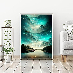 Star Lake Diamond Painting Kits for Adults - Star Lake 5D Diamond Art Kits for Adults Beginner and Kids,Diamond Dots Painting DIY Round Full Drill Gem Pictures Kit,for Home Wall Decor 12x16 Inch