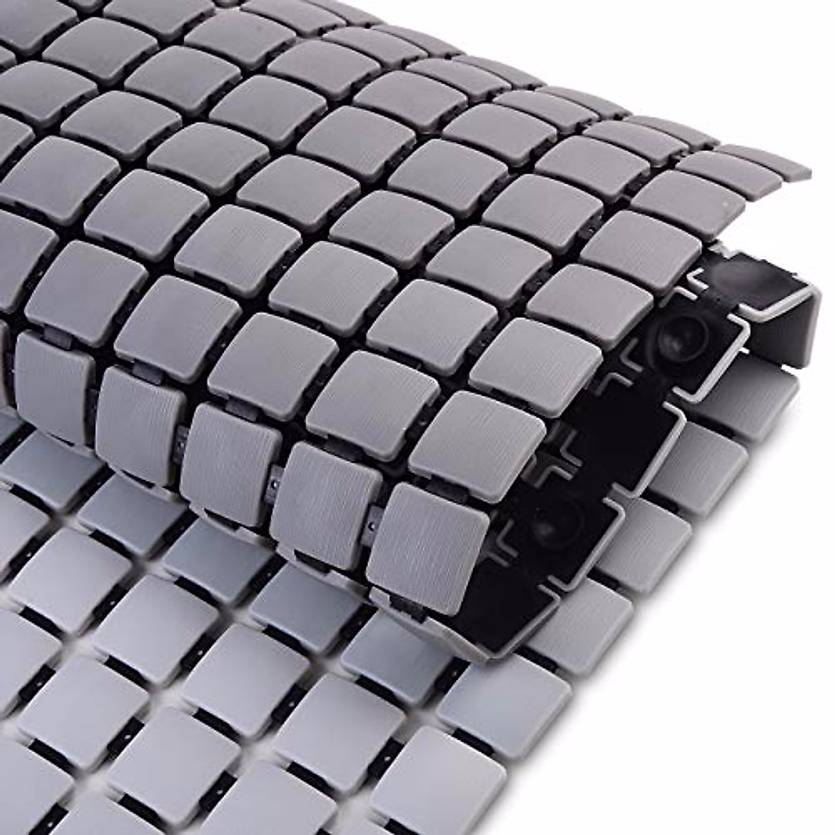 Extra Long Shower Stall Mat Non Slip Bathtub Bath Mats with Suction Cups and Drain Holes- 34 X 15.4 Inch (Gradient Gray)