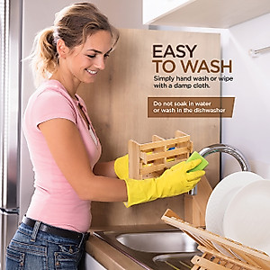 Bambüsi Bamboo Dish Drying Rack and Utensil Drying Caddy