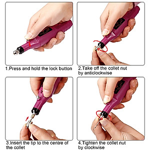 Uolor Electric Corded Hand Drill Kit, Electrical Pin Vise Set with 17Pcs Drill Bits 10Pcs Collet and 200Pcs Screw Eye Pin for Wood Resin Plastic Polymer Clay Keychain Pendant Earring Jewelry Making