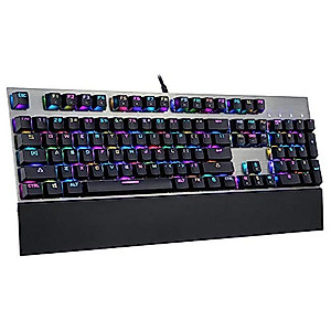 Gaming Keyboard Gaming Keyboard 104 Keys Blue Switch Anti-Ghosting RGB Backlit Mechanical Gaming Wired Keyboard Full Color Backlit System Mechanical Gaming Keyboard ( Color : Black , Size : One size )