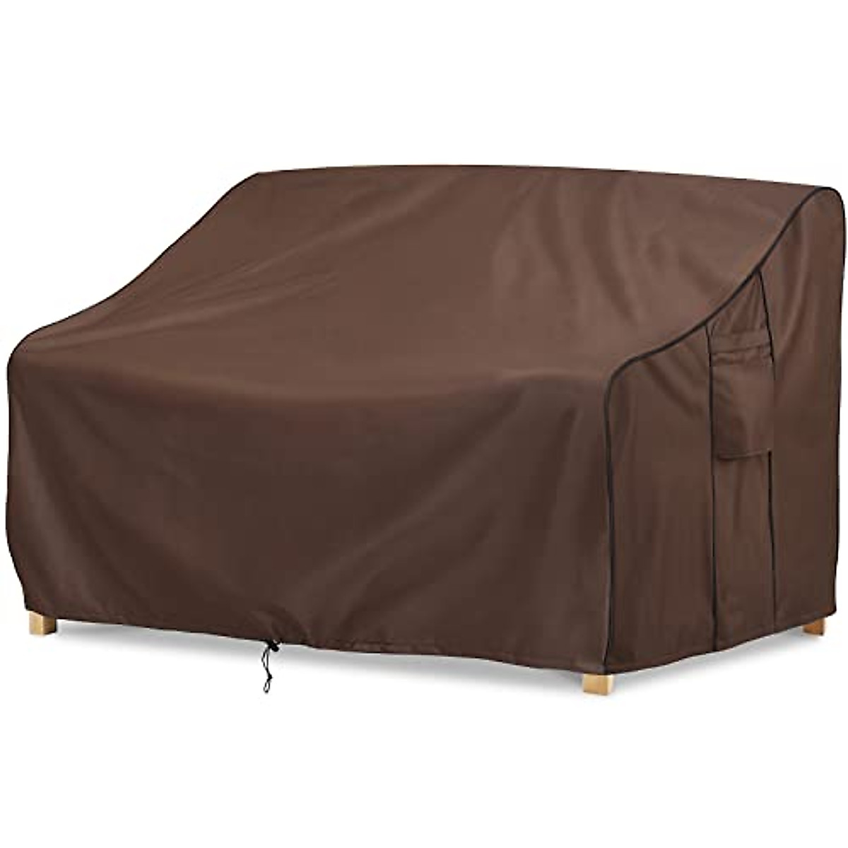 BRIVIC Patio Furniture Covers Waterproof for Sofa, Outdoor loveseat Covers Fits up to 54W x 38D x 35H inches, Brown