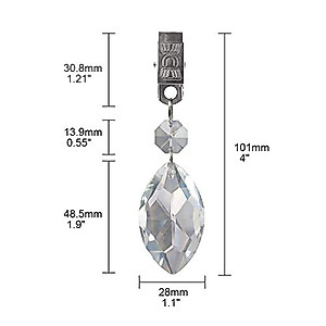 Swpeet 10Pcs Lute Tablecloth Weights with 10Pcs Metal Clip Kit, Crystal Glass Teardrop Prisms Pendant Tablecloth Weights for Picnic Tables Tablecloth Weights Heavy Outdoor