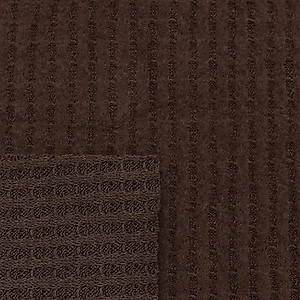 Solid Waffle Brush Poly Rayon Spandex Knit Fabric (1 Yard, Chocolate)