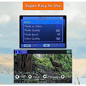 GardePro A3S Trail Camera, 48MP 1296p Game Camera with Clear 100ft No Glow Night Vision, Fast 0.1s Trigger Speed Motion Activated Waterproof, H.264 MP4 Video