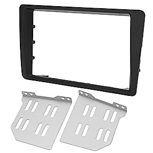 Aramox 2Din ABS Radio Stereo Fascia, Dash Frame Trim Dash Stereo Bezel Replacement, Fit for Civic LHD 2001-2005, Black