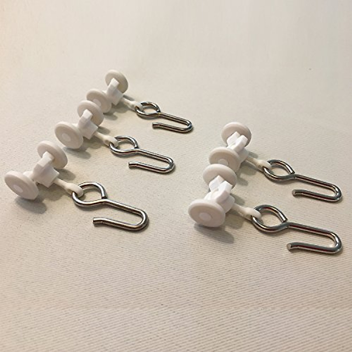 Room/Dividers/Now Curtain Track Roller Hooks - Curtain Rail Ceiling Gliders Set - Plastic Body and Wheels with Steel Hook - Glider Hooks for Curtains by Room Dividers Now (Pack of 20)