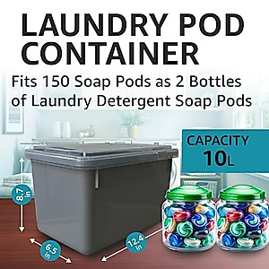 Skywin Laundry Pod Container - Laundry Pod Storage Container for Laundry Room Organization Laundry & Dishwasher Pod Laundry Container (Grey)