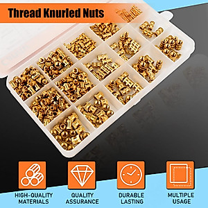 Canitu 420Pcs Threaded Inserts,M2 M3 M4 M5 Female Thread Metric Knurled Embedment Nuts Assortment Kit Brass Heat Set Insert for 3D Printing Components Injection Molding