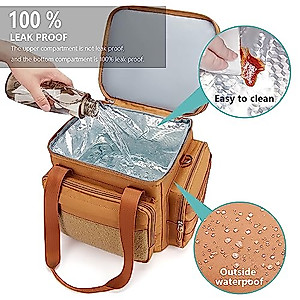 Gafetrey Large Tactical Lunch Box for Men, Insulated Lunch Bag Adult, Thermal Lunchbox Leakproof Waterproof Cooler Bag, Extra Large Lunch Pail for Work Office Camping