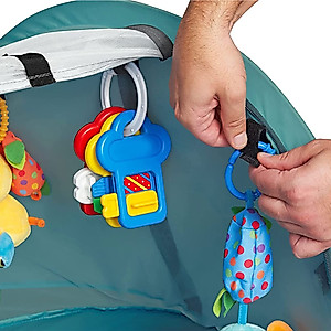 KidCo Peapod Prestige Lightweight Pop Up Portable Toddler Travel Bed with Toy Loops, Storage Pocket, and Carry Bag for Outdoors, Seafoam