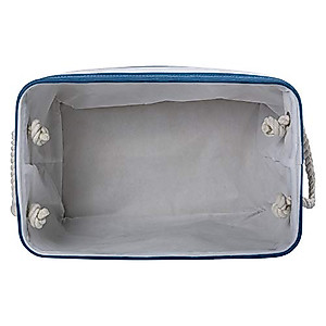 Bone Dry Pet Storage Collection Striped Paw Patch Bin, Large Rectangle, Navy