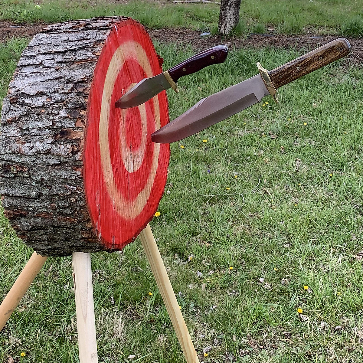 LJ's Log Targets 16" Throwing Knife Target Axe Throwing Target 16” x 4.5” x 4.5’ sturdy, real wood, throwing knives target board, ax throwing target, throwing axe target, knife throwing target board
