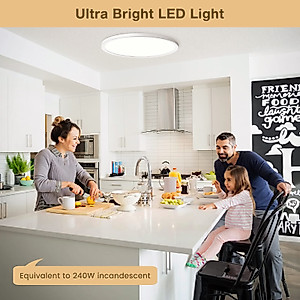 Super Slim 3200LM 12Inch LED Ceiling Lights Flush Mount, Dimmable 3000K 4500K 6000K CCT, Low Profile Surface Mount Light Fixtures, 24W Thin Flat LED Panel Lights for Bedroom Bathroom Kitchen, 2 Packs