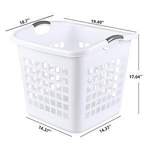 Anbers 4-Pack Large Plastic Laundry Hamper Basket, White Clothes Hamper