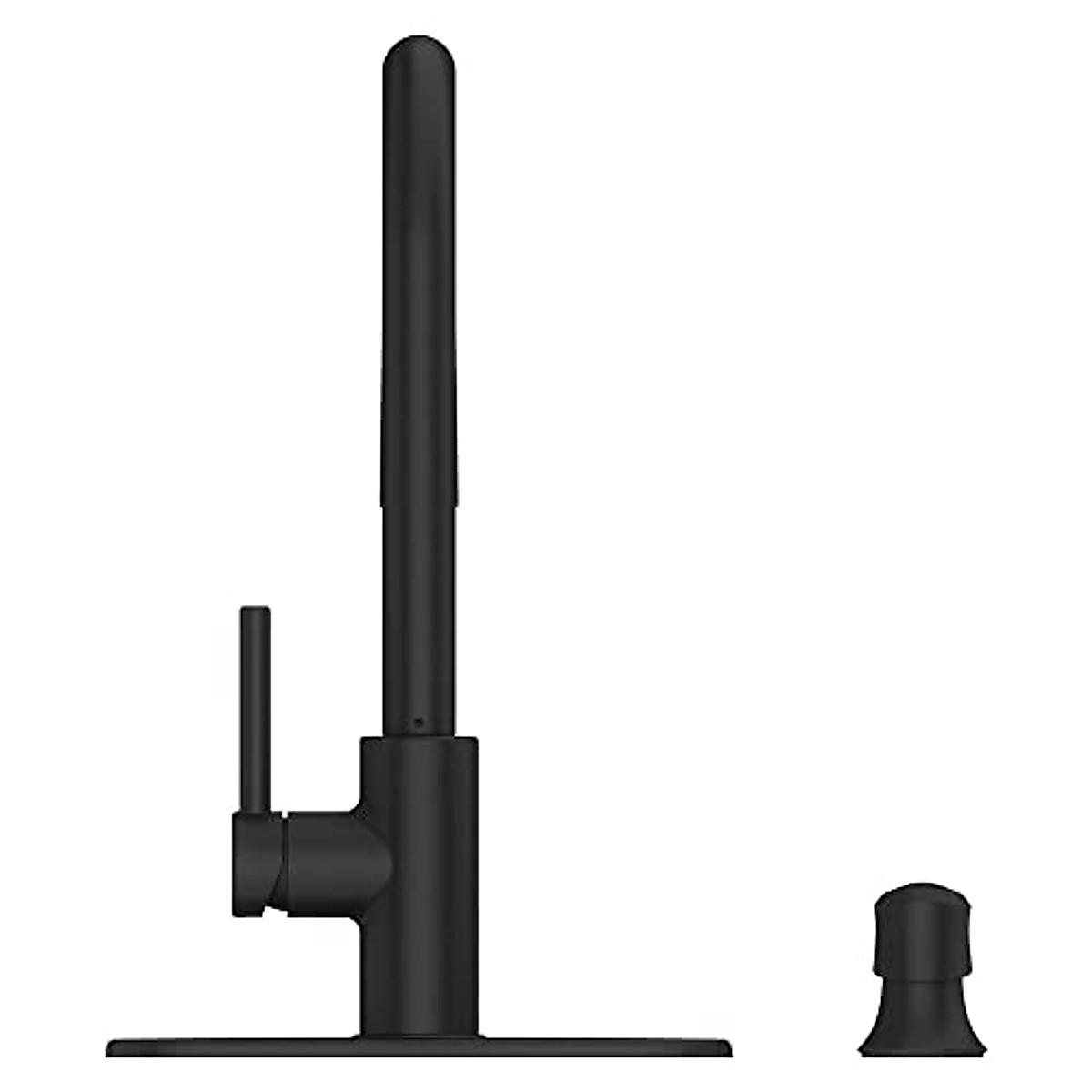 Pfister Zanna Kitchen Faucet with Pull Down Sprayer and Soap Dispenser, Single Handle, High Arc, Matte Black Finish, F5297ZNRB