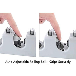 Angel Bear Mop Holder and Broom Holder, 4 Slot Position with 5 Hooks Garage Storage Holder Wall Mounted, Plastic, Multicolour, Standard