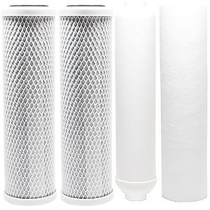 Replacement Filter Kit Compatible with APEC ROES-50 RO System - Includes Carbon Block Filters, PP Sediment Filter & Inline Filter Cartridge - Denali Pure Brand