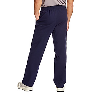 Hanes Essentials Sweatpants, Men’s Cotton Jersey Pants with Pockets, 33”, Navy, X-Large