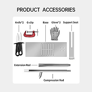 Dsyisvia Oyster Shucker Tool Set，Oyster Clam Opener，Oyster Shucking Machine, Oyster Opener with Oyster Knife for Hotel Buffets and Homes and Gift