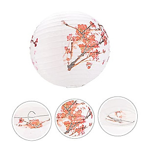 GANAZONO Chinese Lantern Outdoor Decor Asian Decor Japanese Paper Lamp Asian Paper Lantern Pendant Lamp Shade Outdoor Hanging Decoration Japanese Lantern Plug in Sconce Set of 2 Ornament