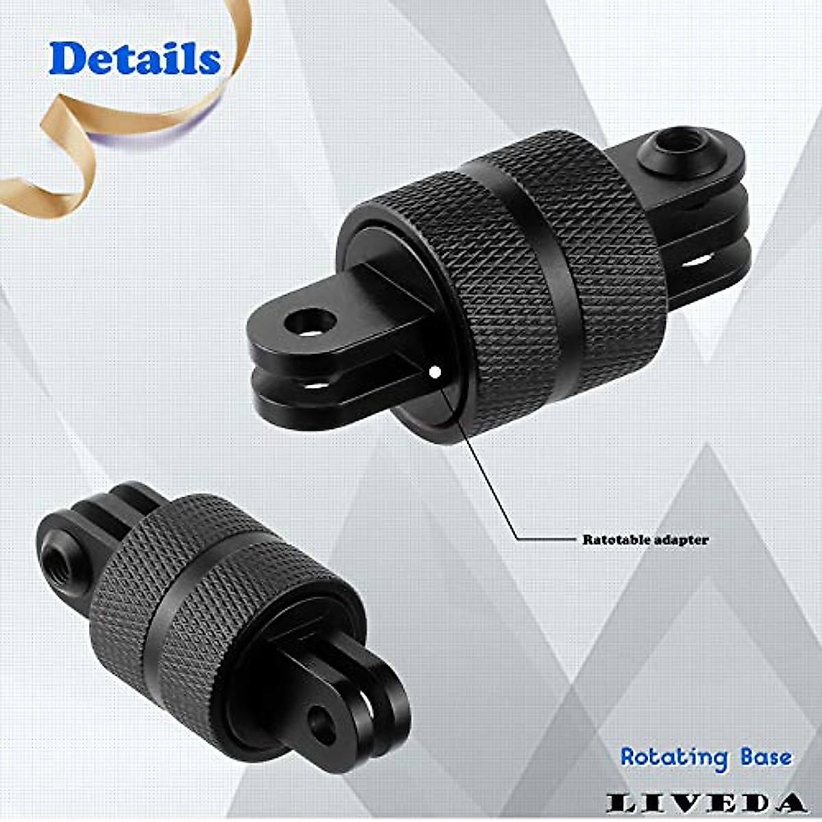 Niewalda 360 Degree Rotation Gopro Tripod Mount Adapter, Alumiun gopro Mount Adapter, Compatible with GoPro Hero10/ 9/8/ 7/6/ 5/ Series,DJI, XiaoYi, SJcam,AKASO,and Other Action Cameras