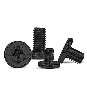 50pcs M2.5 Big Flat Head Screws Cross Thin Headed Screw for Laptop for Computer Mobile Phone Bolt Black Color 3mm-14mm Long - (M2.5x6mm) SCRW-169476